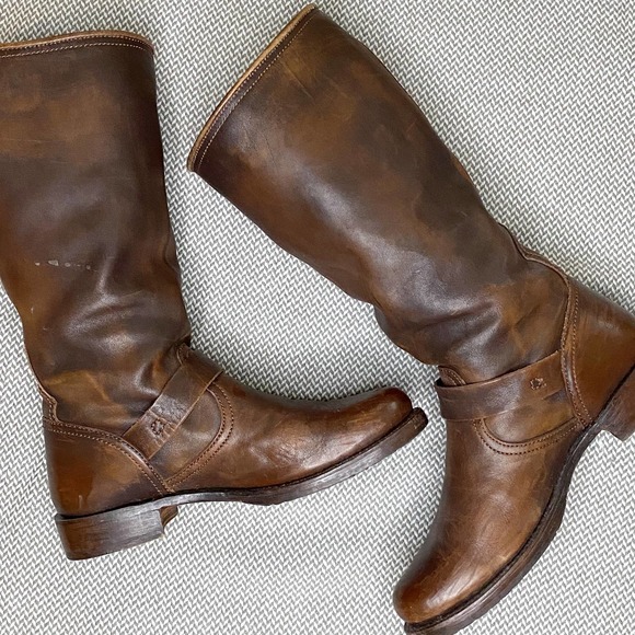 Frye | Shoes | Frye Veronica Slouch Boot Size 95 Distressed Brown Frye ...